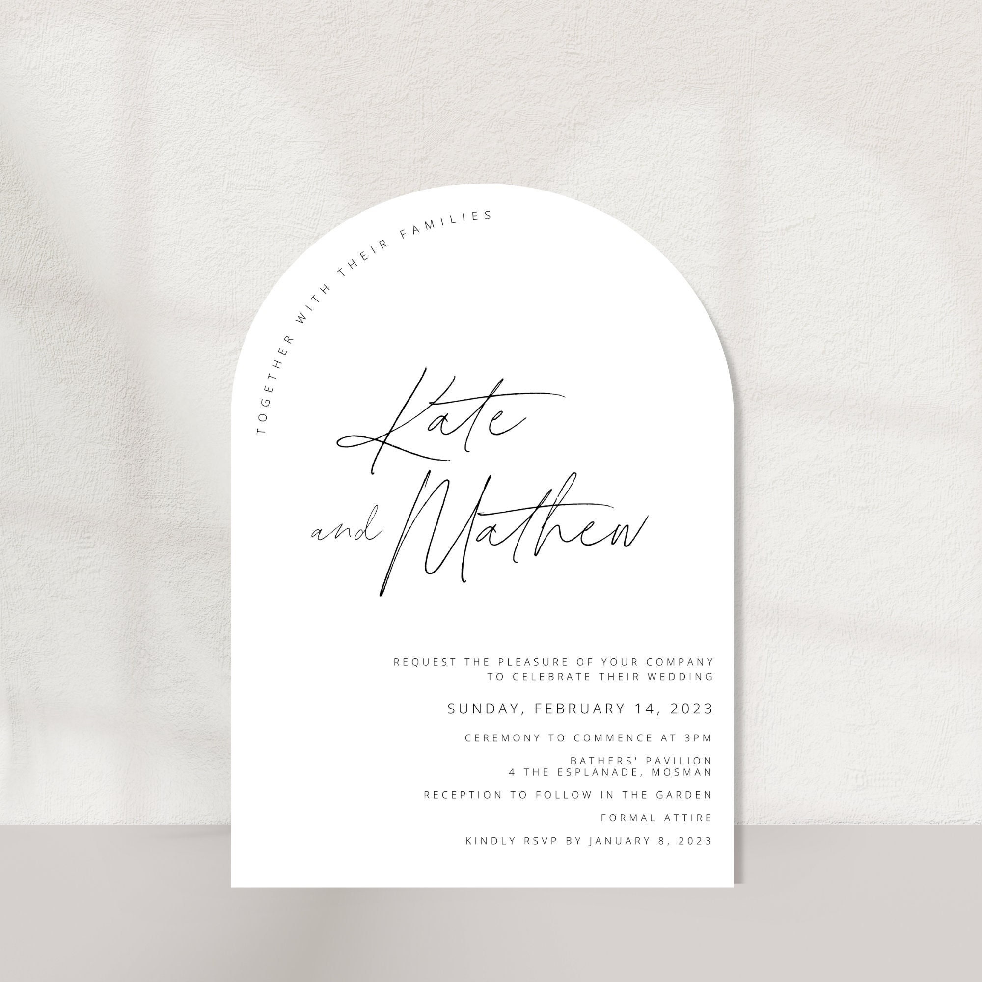 Arch Wedding Invitation Template, Invitation With Arch SVG, Minimal ...