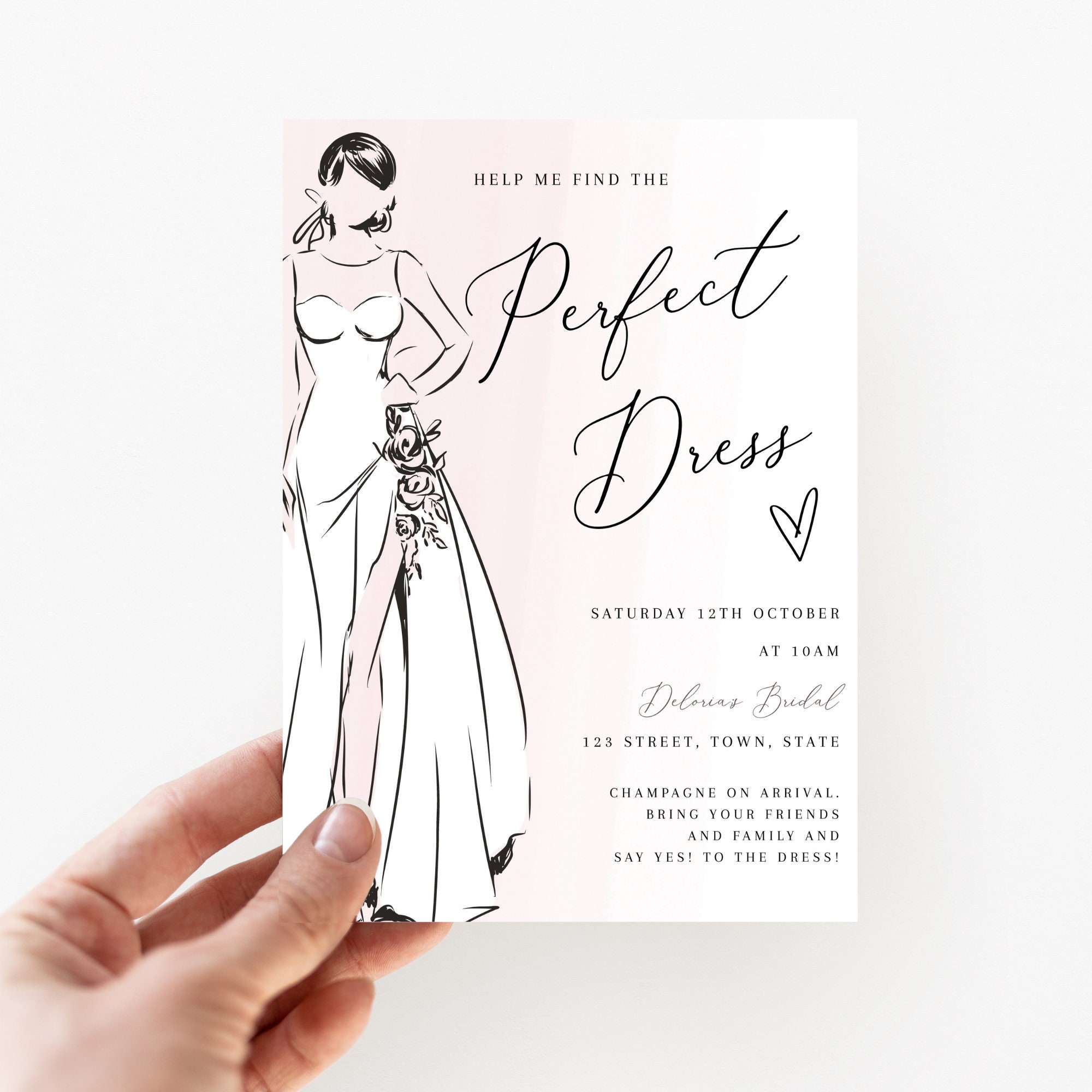 Wedding Dress Invitation, Say Yes to the Dress Invitation, Wedding ...