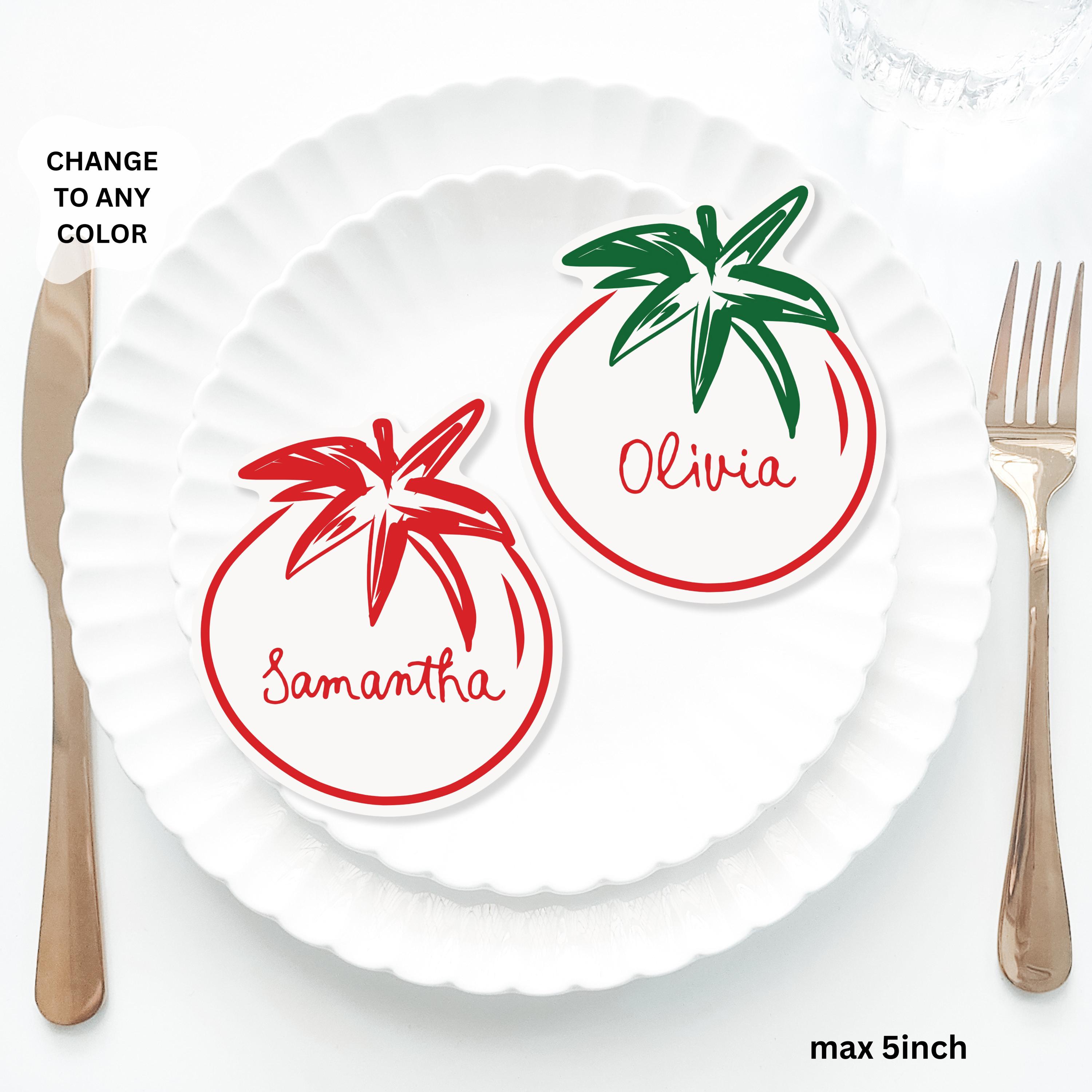 Tomato Place Cards Template, Whimsical Place Card, Tomato Shapes Place ...