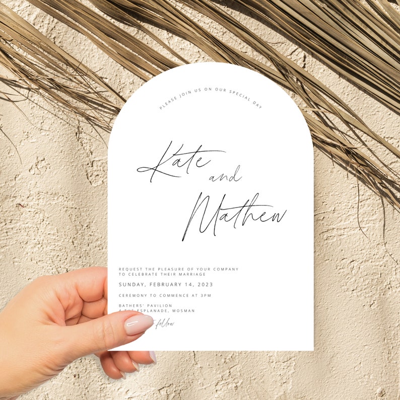 Arch Wedding Invitation Template, Invitation With Arch SVG, Minimal ...