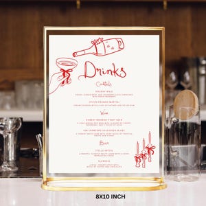 Christmas Drinks Menu Template Printable, Hand Drawn Christmas Drinks ...