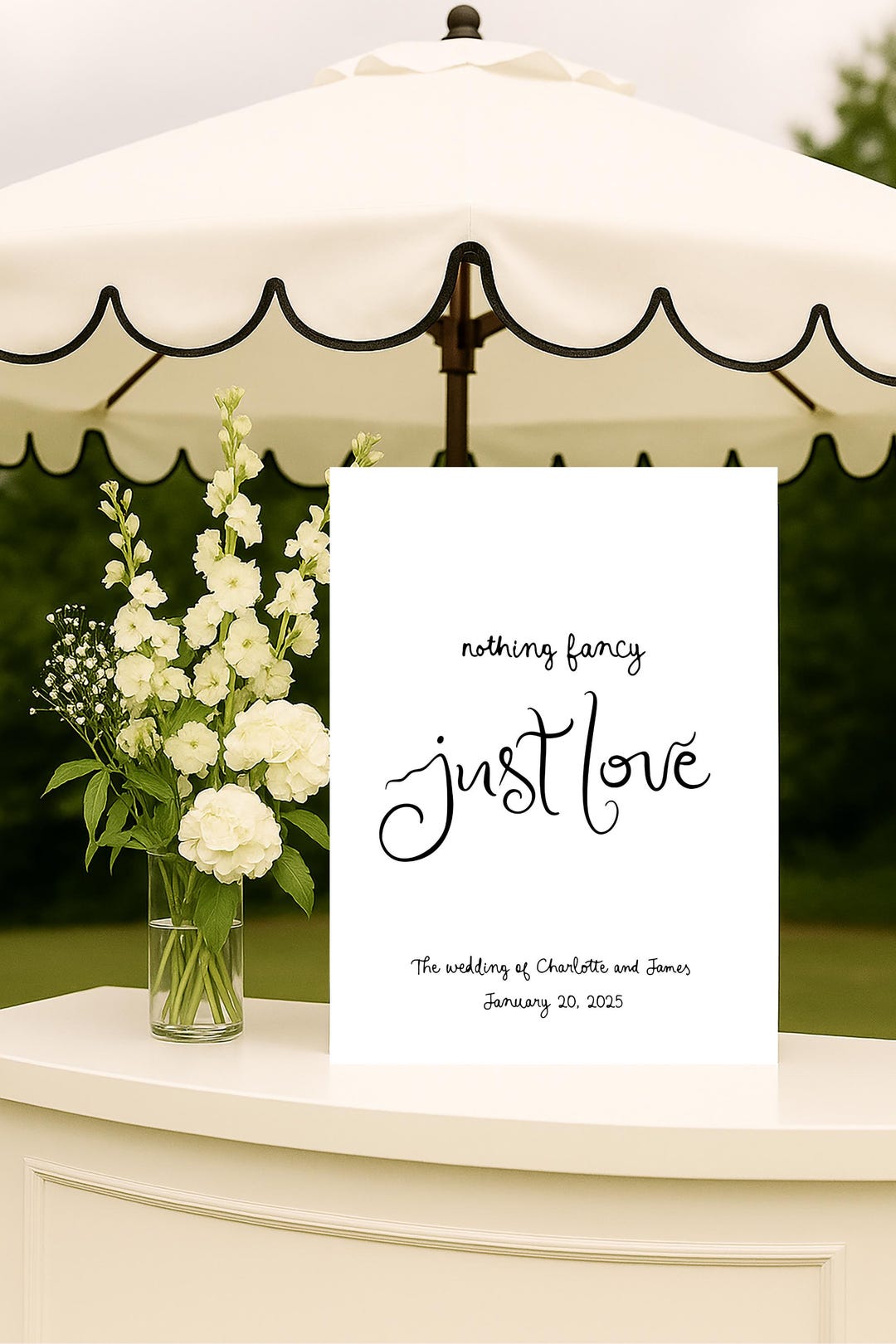 Nothing Fancy Just Love Wedding Sign, Minimalist Wedding Decor, Modern ...