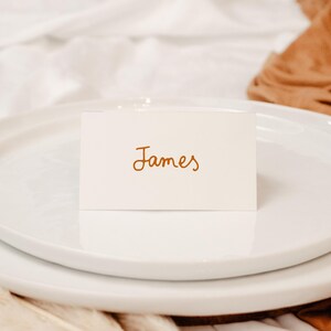 Handwritten Place Cards Template, Whimsical Place Card, Orange Place ...