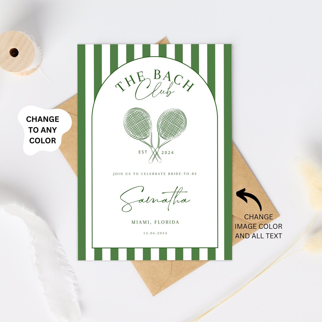 Country Club Bachelorette Party Invitation and Itinerary Template ...