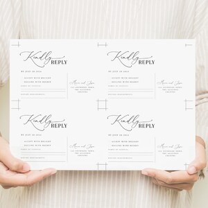 Wedding RSVP Card Template, RSVP Card Template, Simple Wedding Response ...