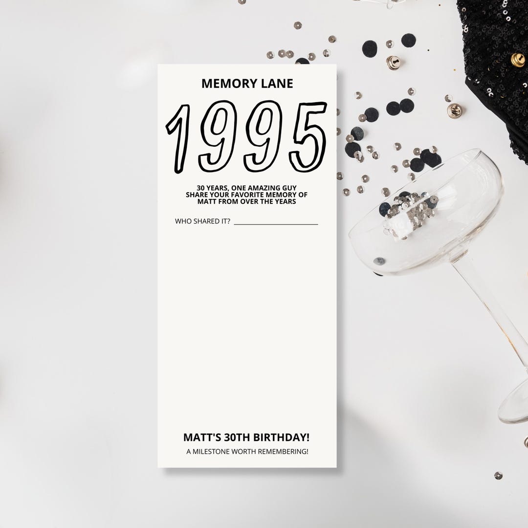 1995 Trivia Birthday Table Decor, Funny 30th Birthday Memory Lane ...