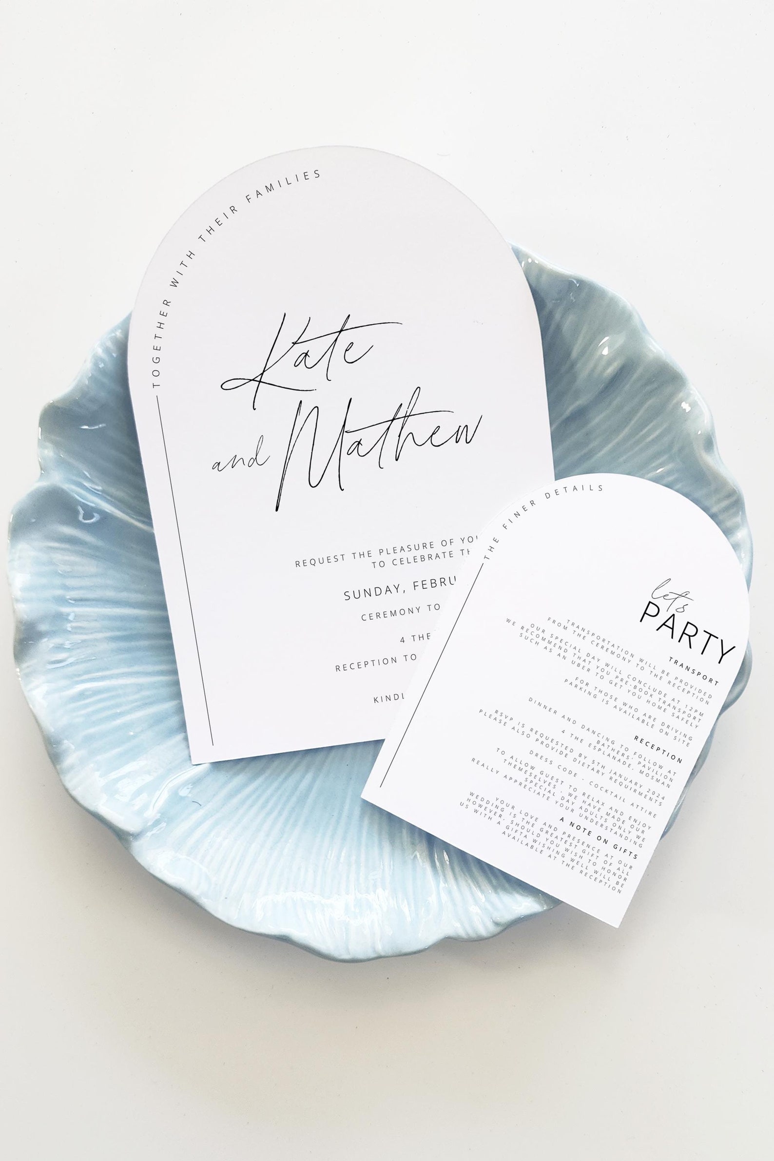 Arch Wedding Invitation Template Set, Mordern Wedding Calligraphy ...