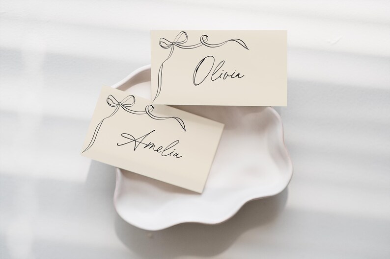 Handwritten Place Cards Template, Whimsical Place Card, Pink Place Card ...