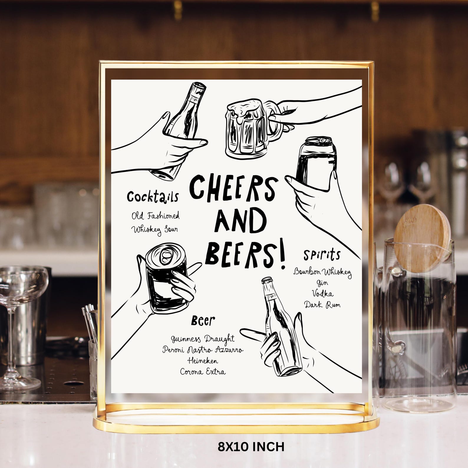 Drinks Menu Template Printable, 30th Birthday Beer Bar Menu, Drinks ...