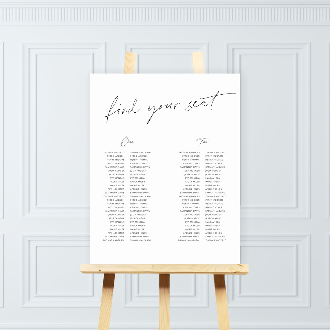 Modern Wedding Banquet Seating Chart, Printable Seating Chart, Banquet ...