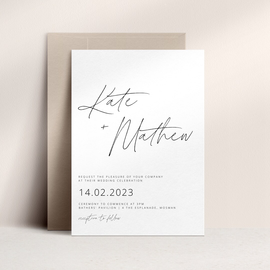 Elegant Wedding Invitation Template Download Printable Photo Wedding ...