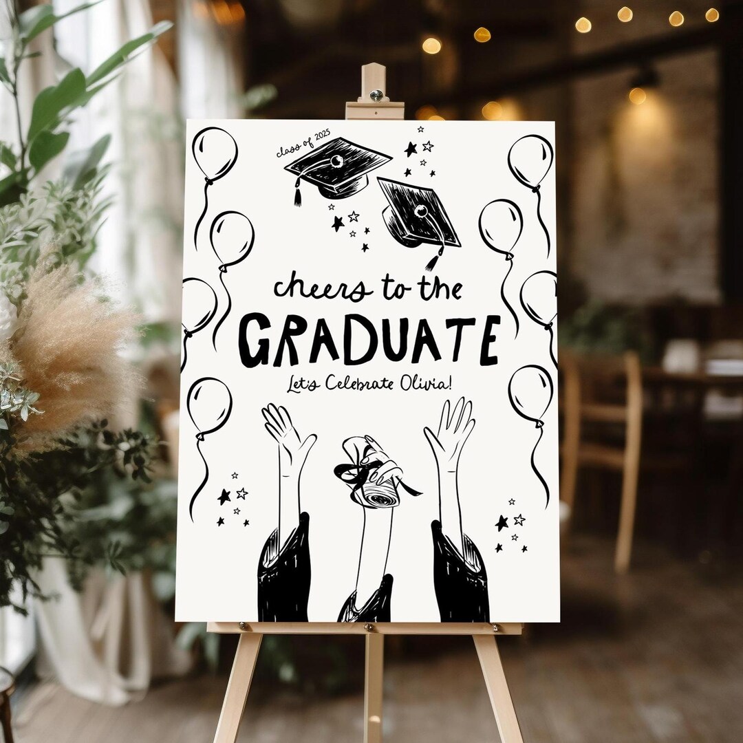 Graduation Party Welcome Sign Template, Editable Graduation ...