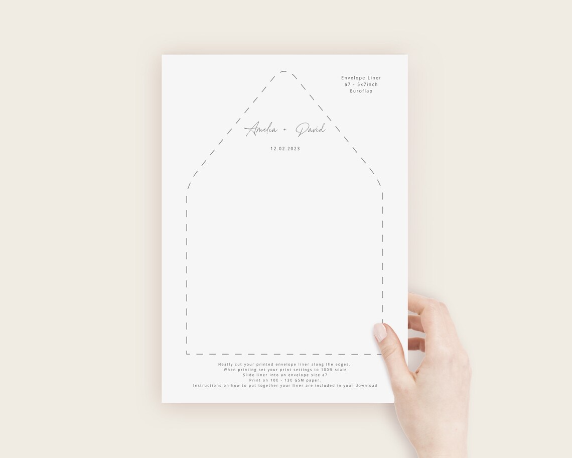 Liner Template, Printable Envelope Liner Template, Euroflap Envelope ...