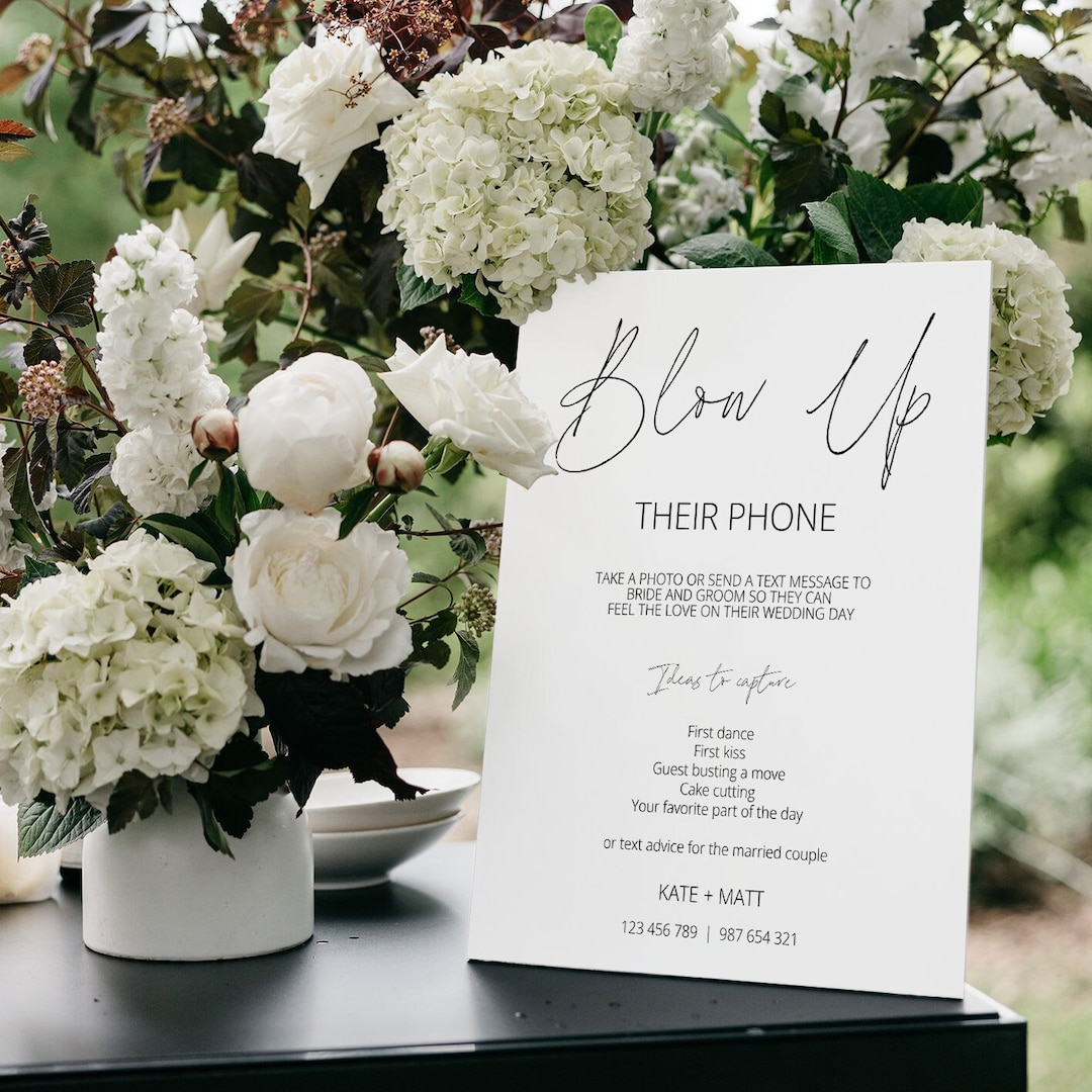 Blow up Their Phones Sign Template Editable Wedding Sign - Etsy