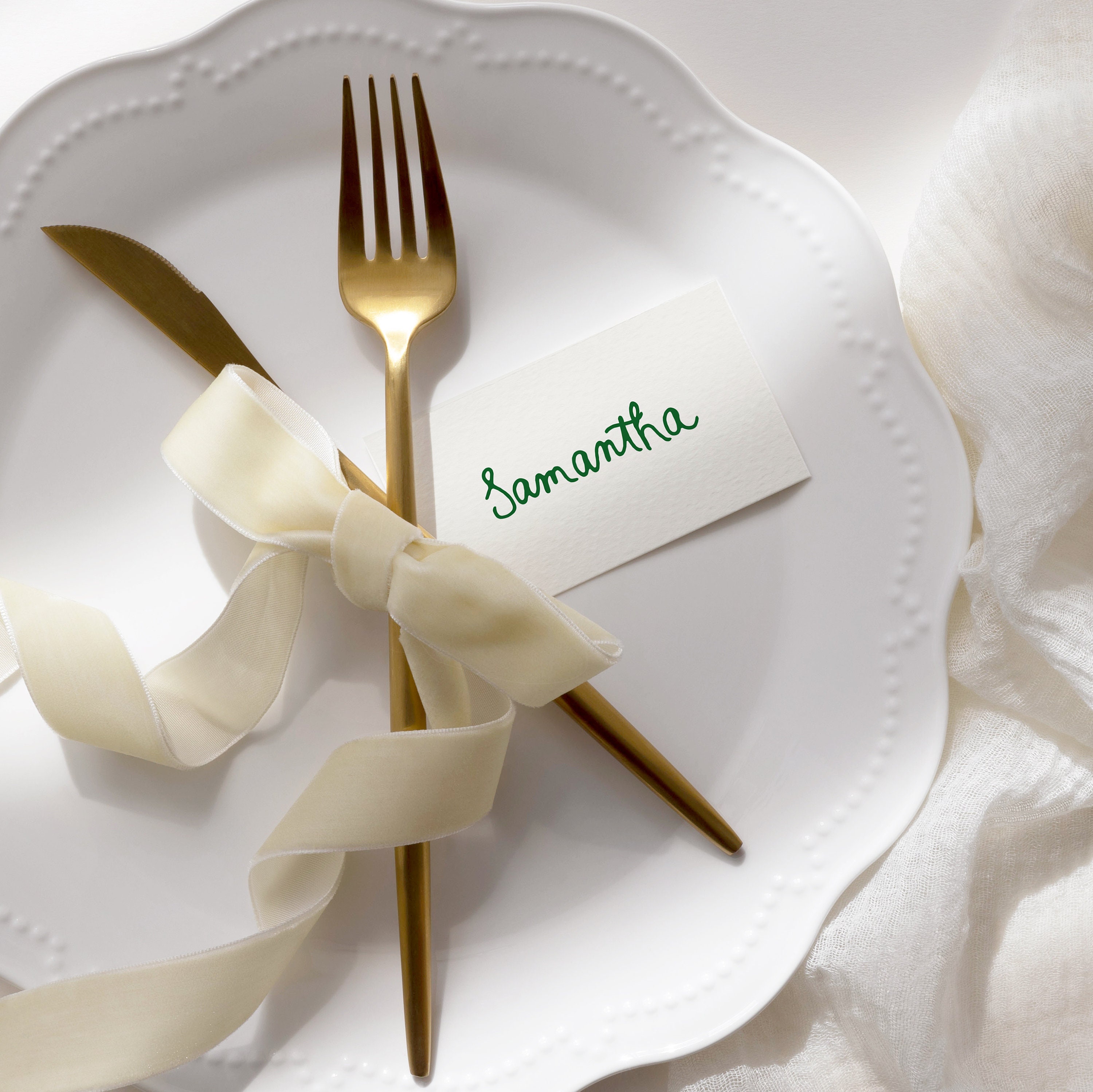 Handwritten Place Cards Template, Whimsical Place Card, Green Place ...