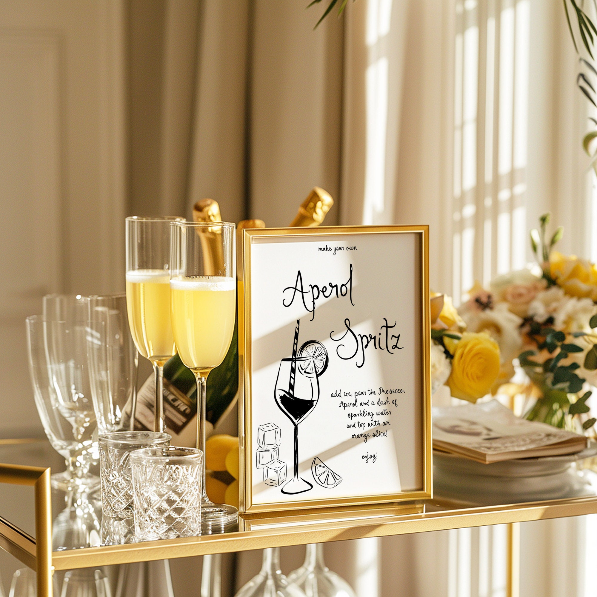 Aperol Spritz Bar Sign, Aperol Spritz Signature Drink Bar Menu Sign ...