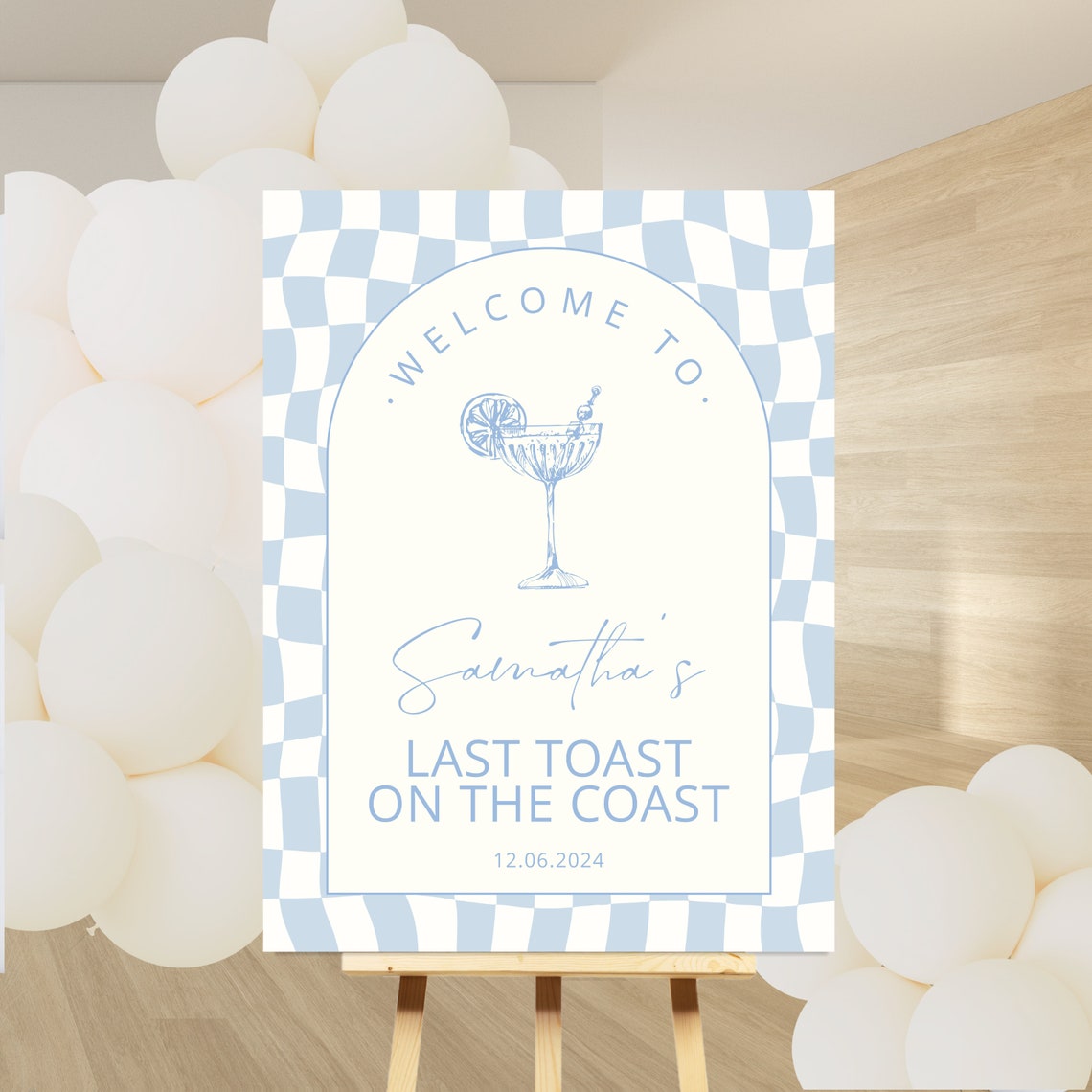 Coastal Theme Bachelorette Welcome Sign Template, Coastal Last Toast on ...