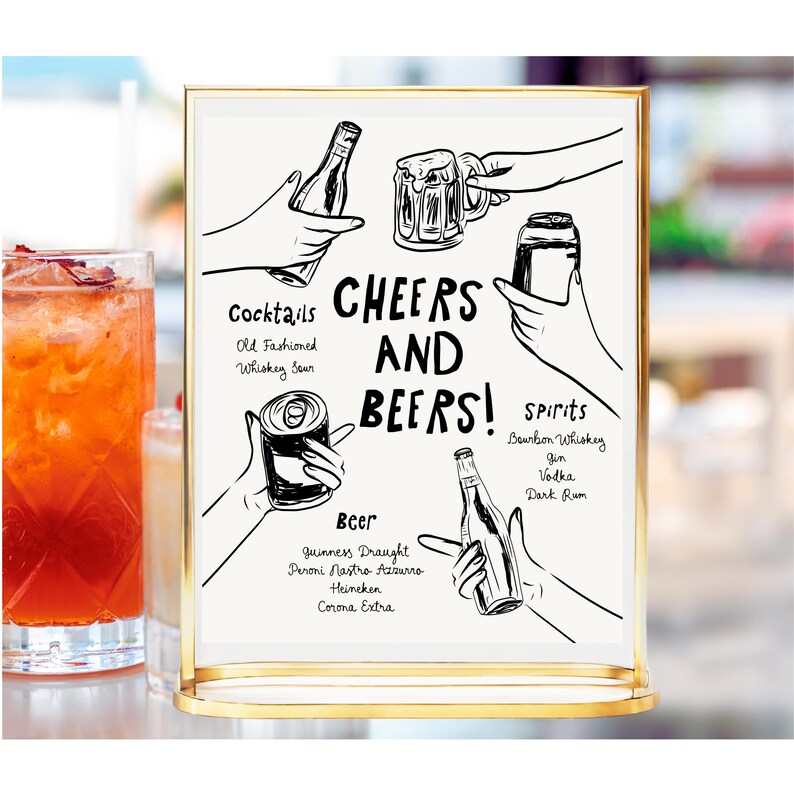 Drinks Menu Template Printable, 30th Birthday Beer Bar Menu, Drinks ...
