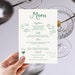 Whimsical Wedding Menu Template Printable, Hand Drawn Line Art ...