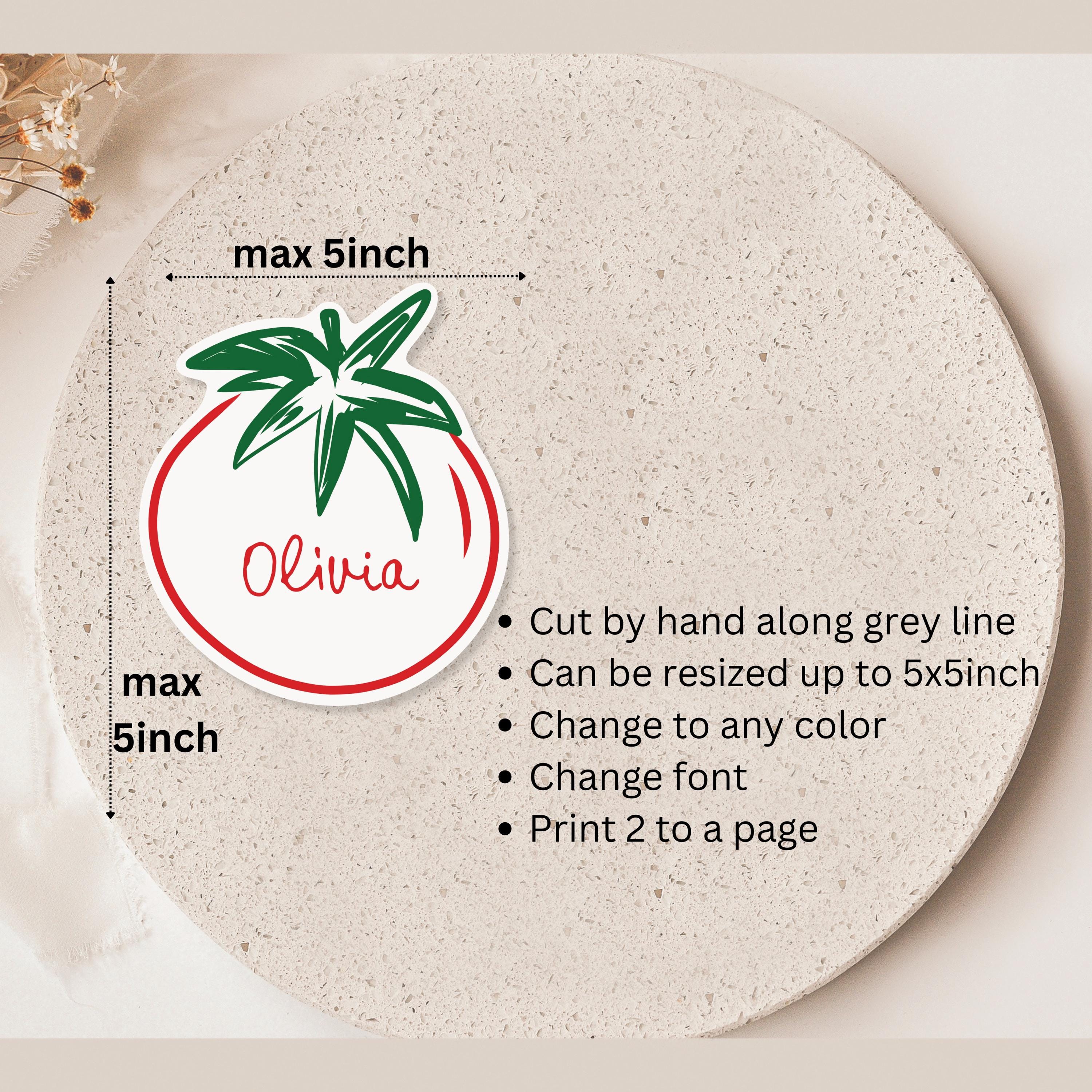 Tomato Place Cards Template, Whimsical Place Card, Tomato Shapes Place ...