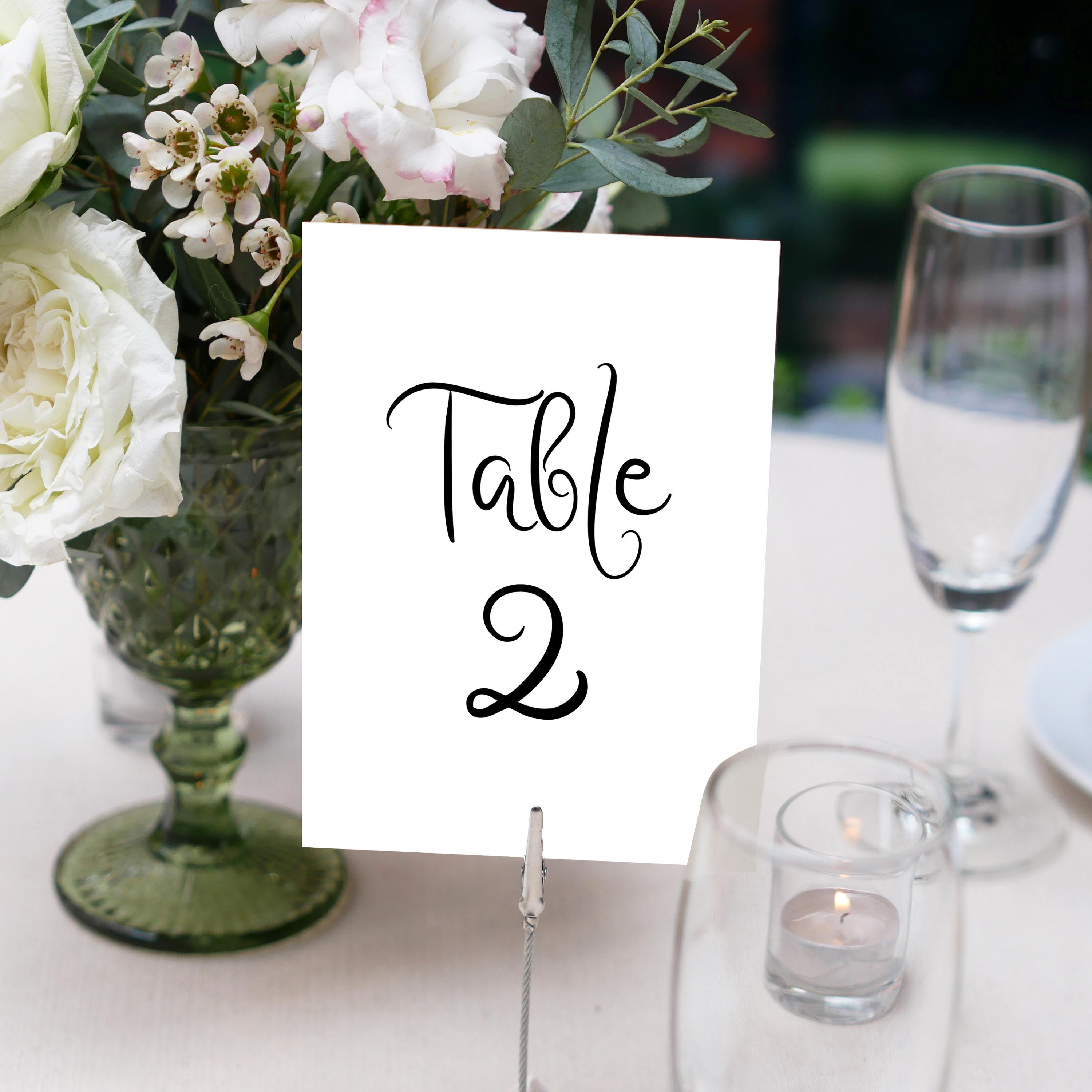 Whimsical Table Number Template, Table Numbers, Simple Table Numbers ...