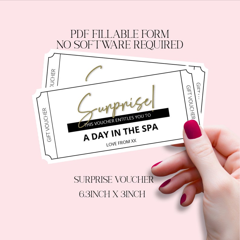 Print-at-home Elegant Surprise Voucher Personalised Gift - Etsy