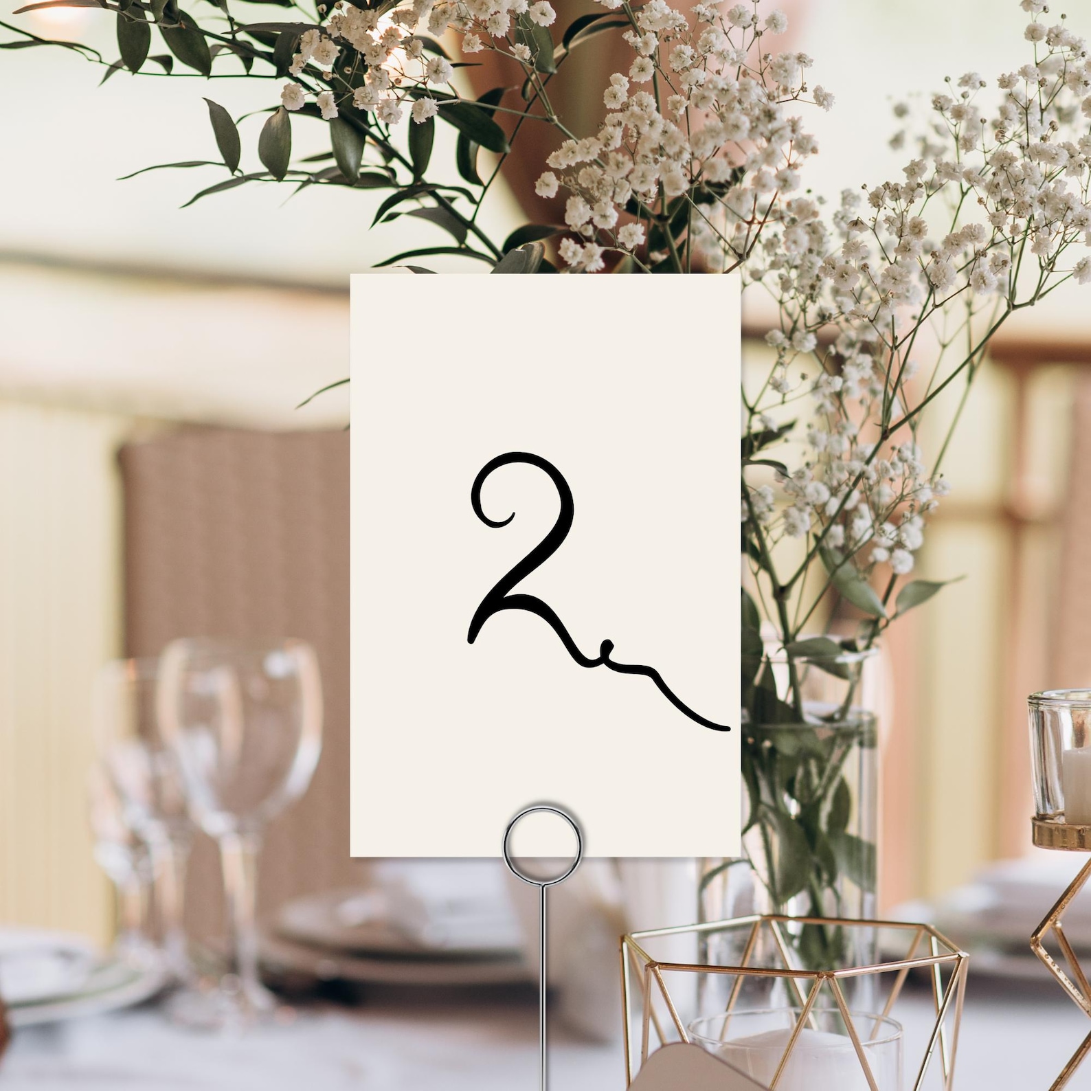 Hand Drawn Table Number Template, Printable Whimsical Table Numbers ...