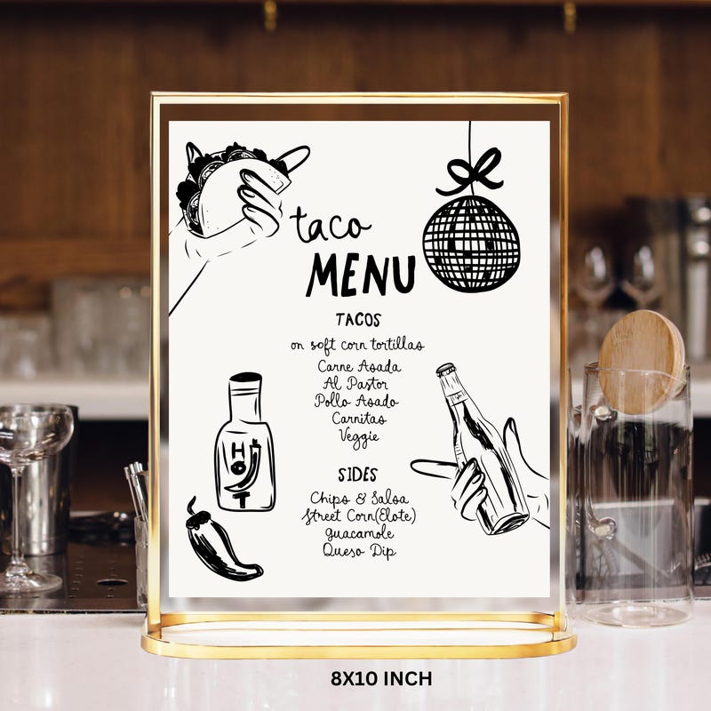 Taco Bar Menu - Etsy