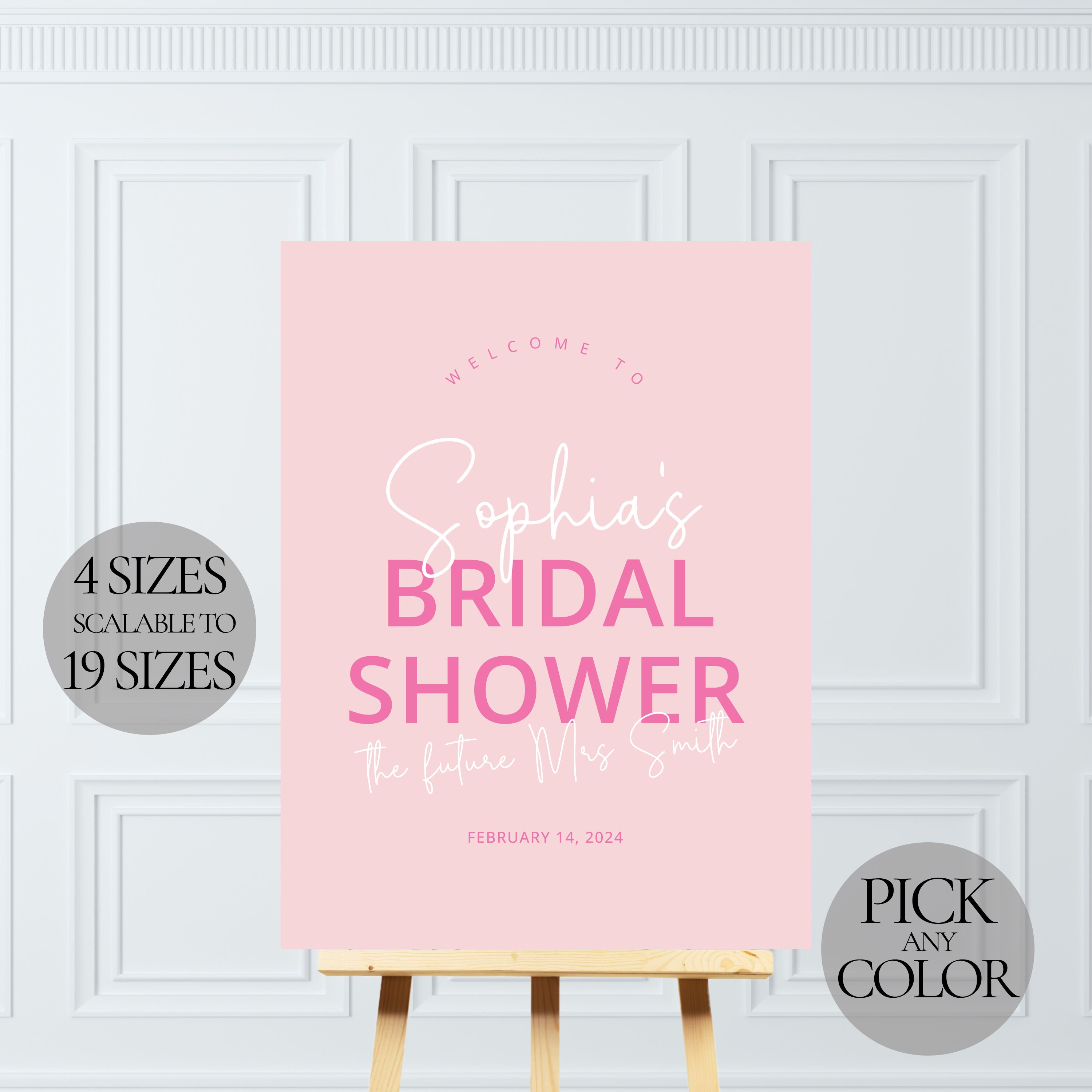 Bridal Shower Welcome Sign Pink, Pink Bridal Shower Sign, Editable Hen ...