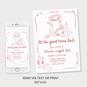Crawfish Boil Birthday Invite, Seafood Boil Party Invitation, Whimsical ...