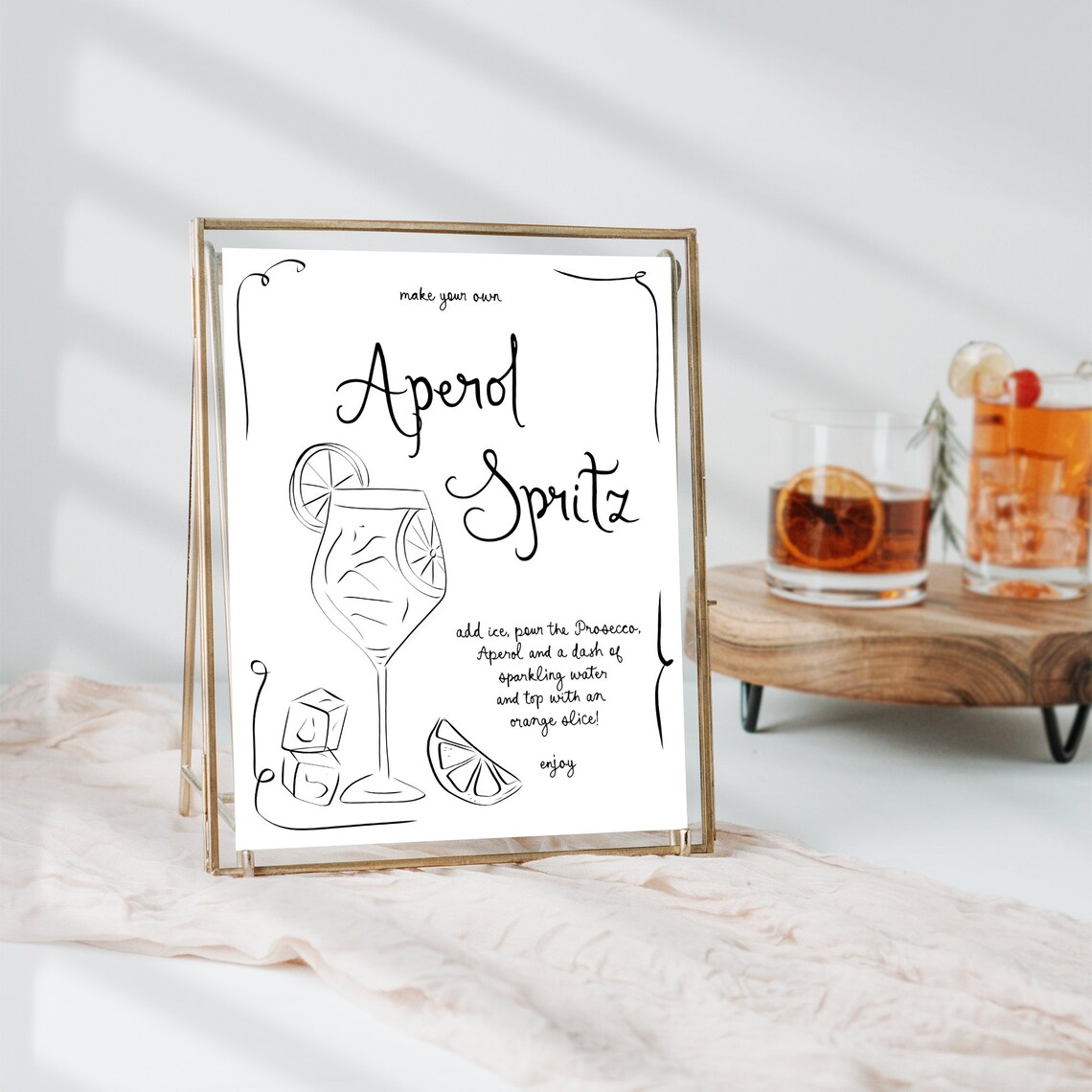 Aperol Spritz Bar Sign, Aperol Spritz Signature Drink Bar Menu Sign ...