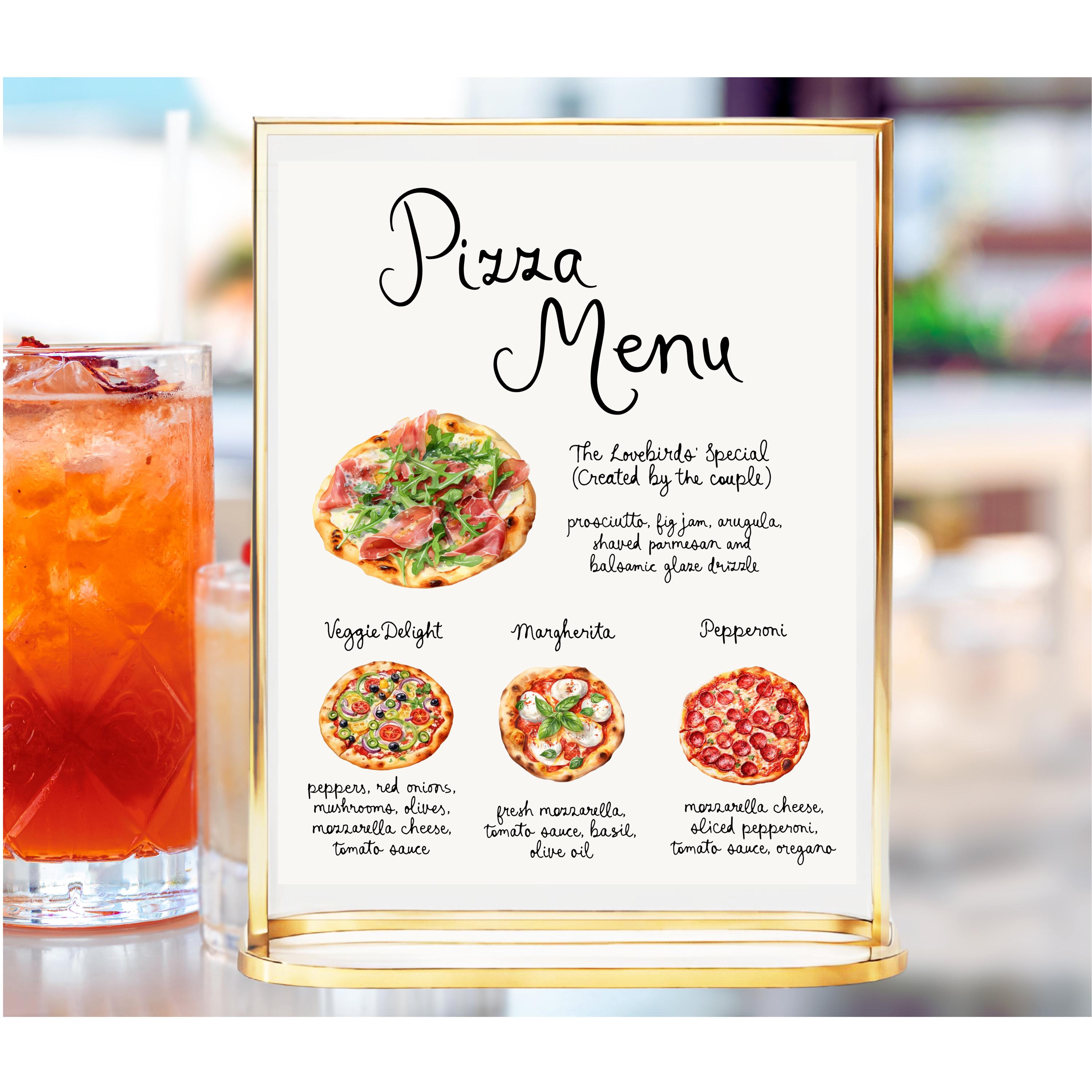 Pizza Bar Sign Template, Heart Pizza Bar Wedding Sign Template ...