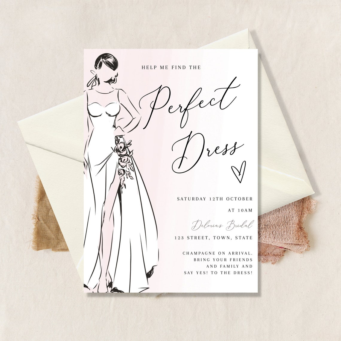 Wedding Dress Invitation, Say Yes to the Dress Invitation, Wedding ...