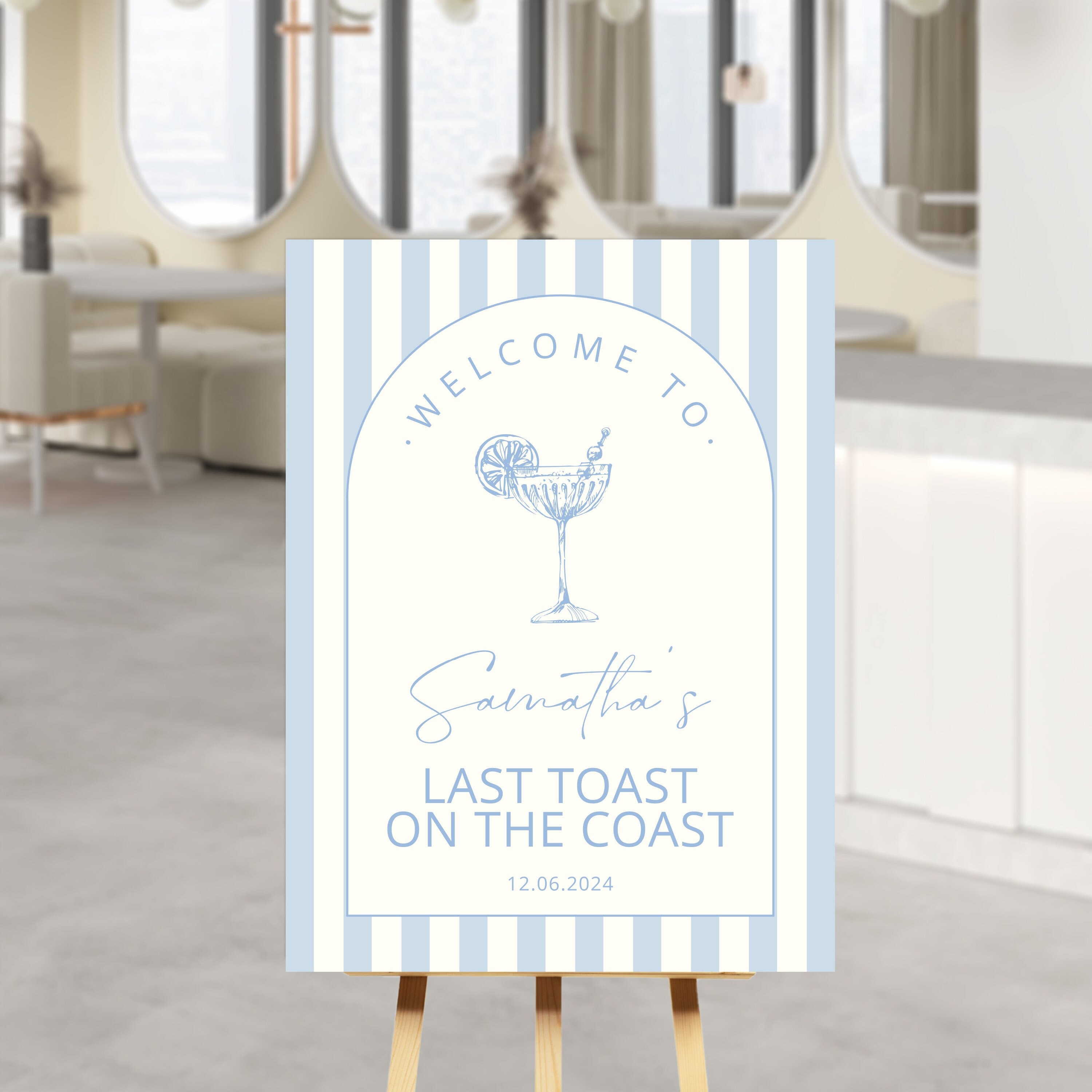 Coastal Theme Bachelorette Welcome Sign Template, Coastal Last Toast on ...