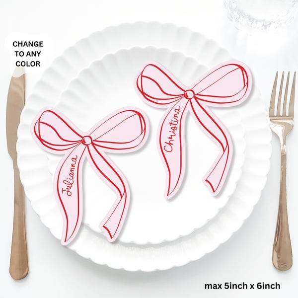 Bow Shaped Name Place - Etsy UK