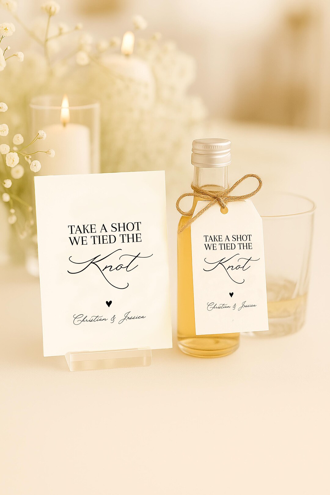 Editable Wedding Shot Sign & Bottle Tag Template (digital Download - Etsy