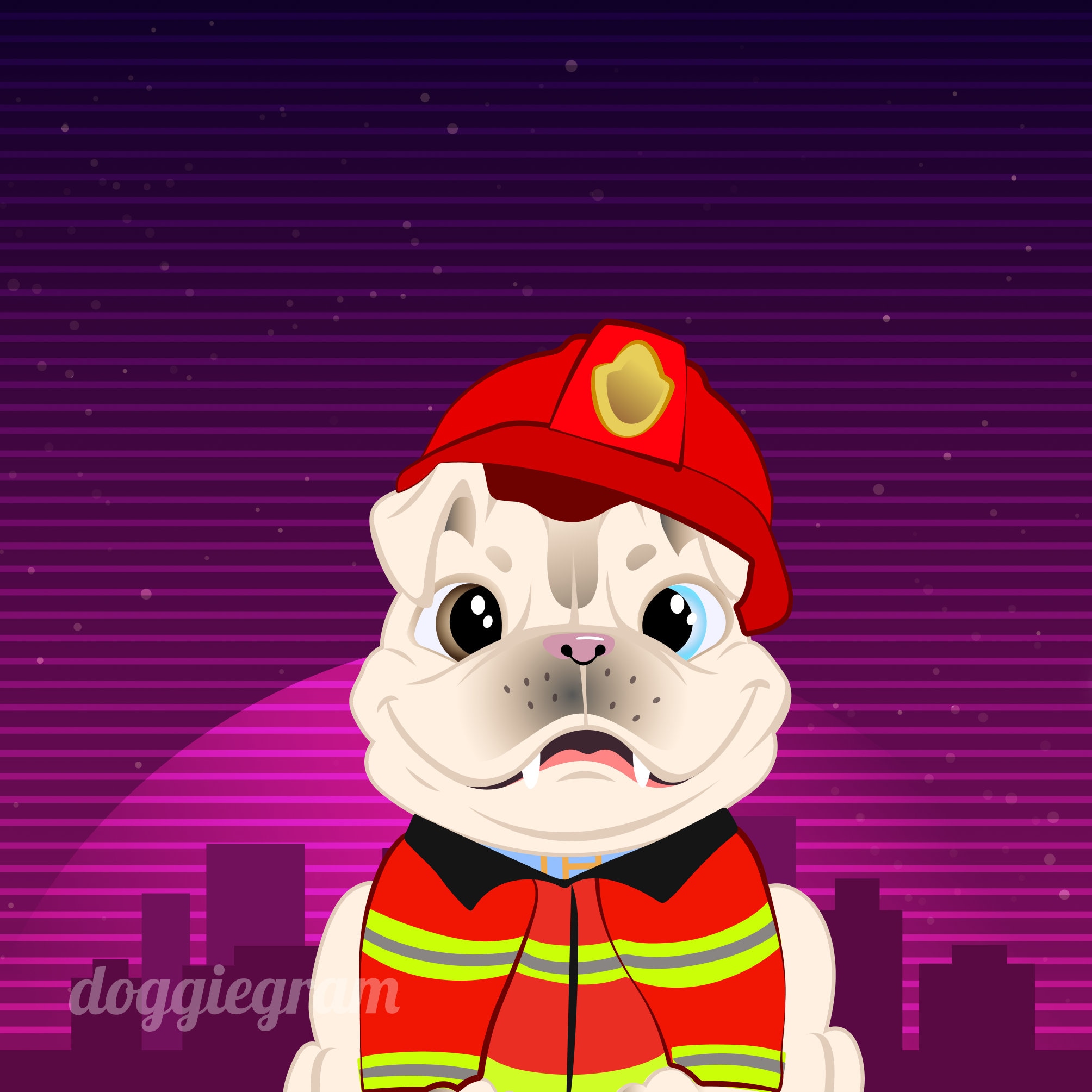 English Bulldog Digital Download | Printable Wall Art | Firefighter ...
