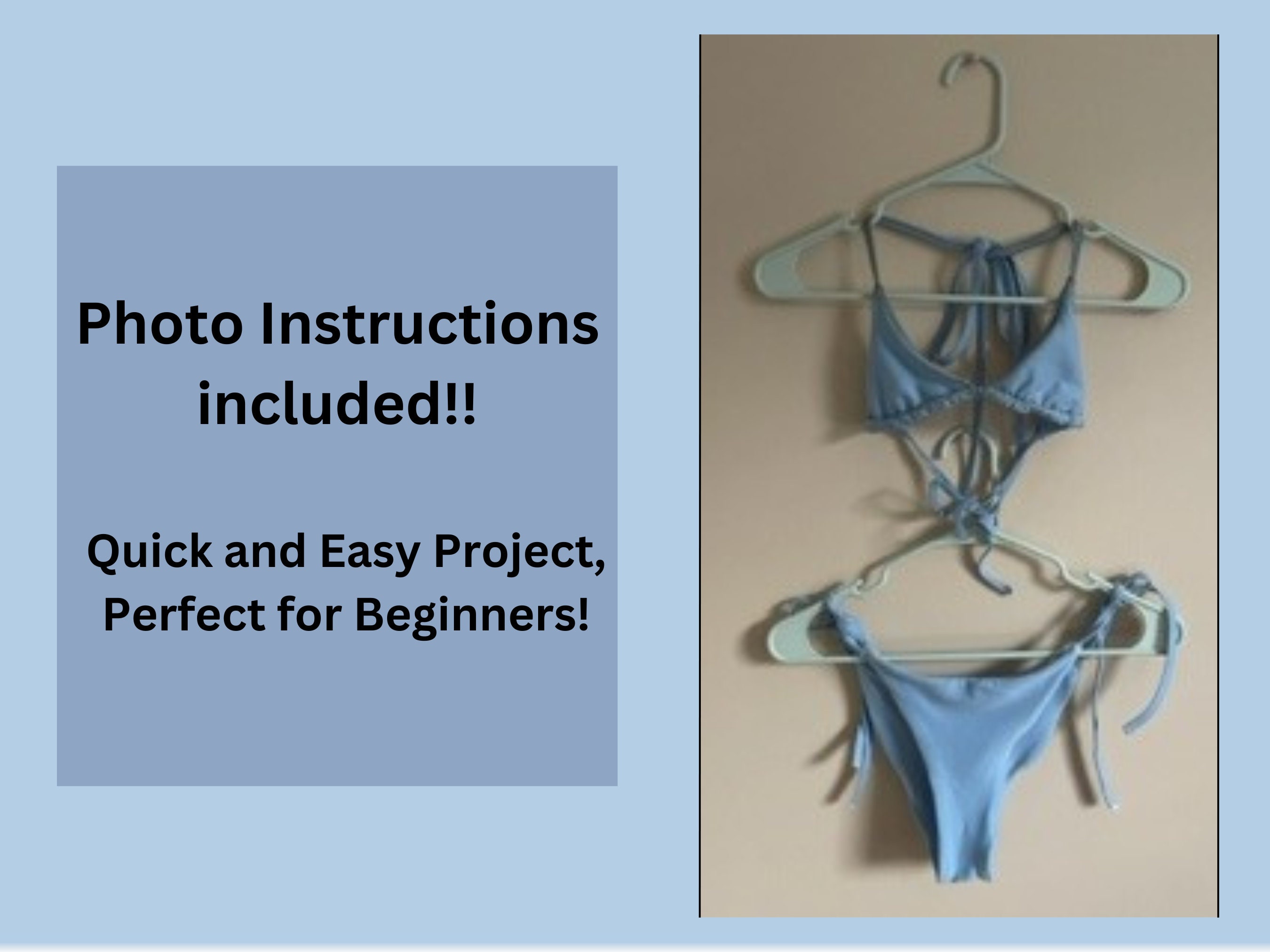 Swimsuit Bikini Sewing Pattern | Triangle Two-piece Cheeky Swimsuit ...