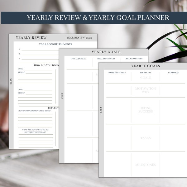 Yearly Review Template - Etsy
