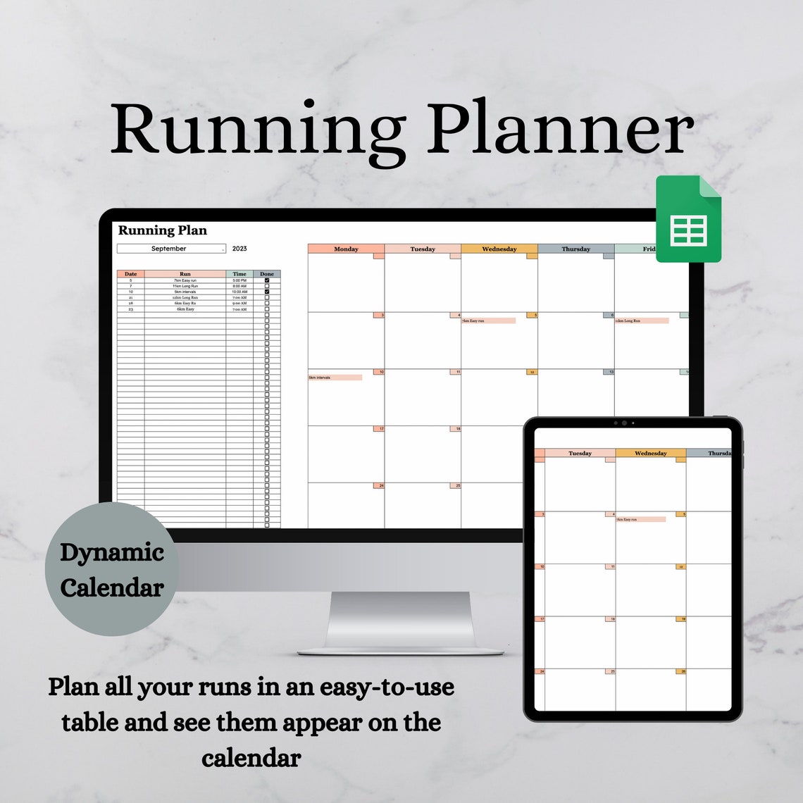 2025 Running Tracker | Running Spreadsheet | Google Sheets | Running ...