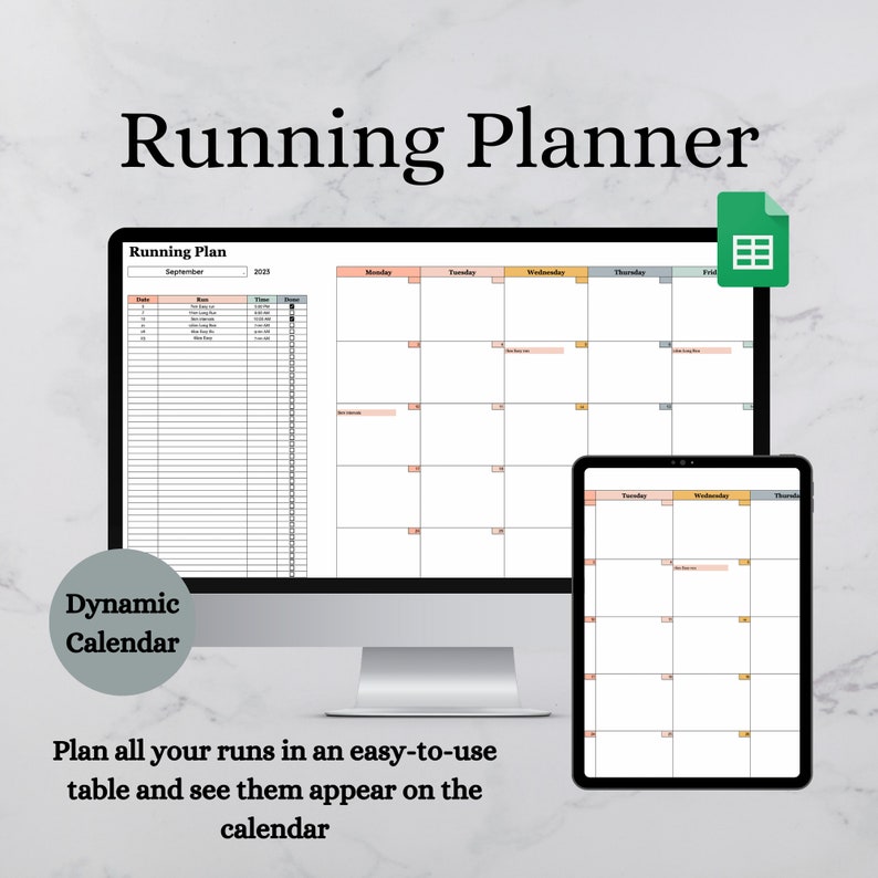 2024 Running Tracker Running Spreadsheet Google Sheets Running Planner Exercise Planner Running ...