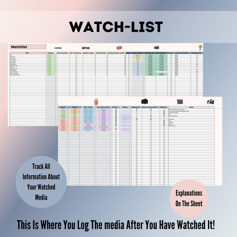 2025 Ultimate Movie and Tv Show Tracker || Google Sheets || Movie ...