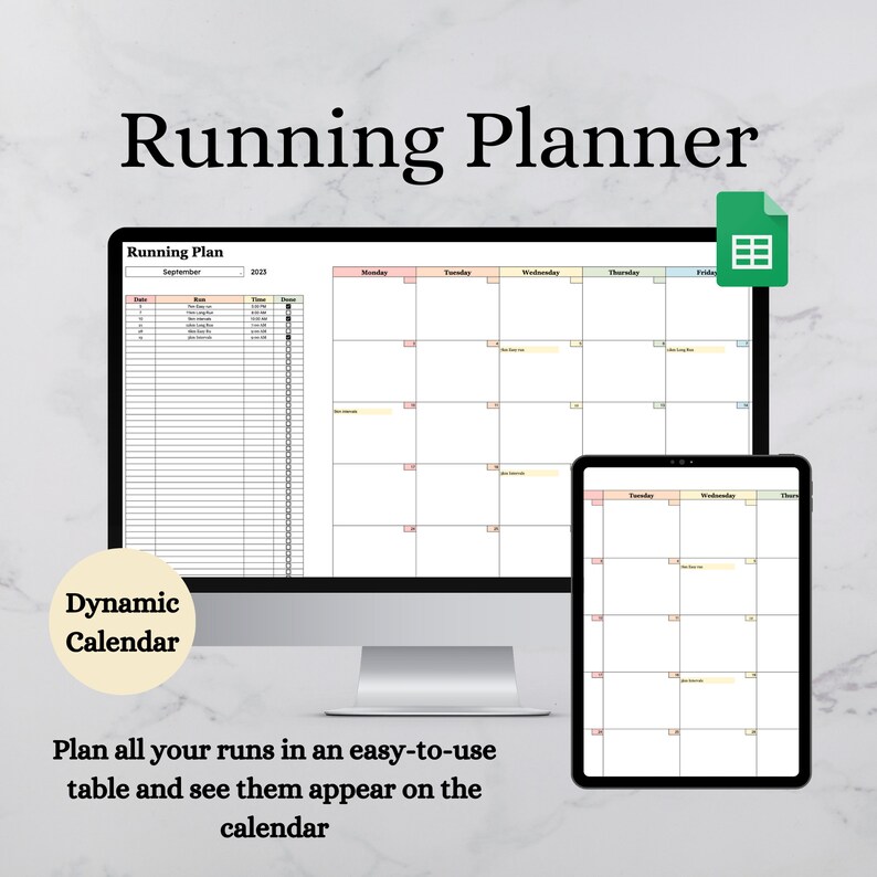 2024 Running Tracker Running Spreadsheet Google Sheets Running Planner Exercise Planner Running ...