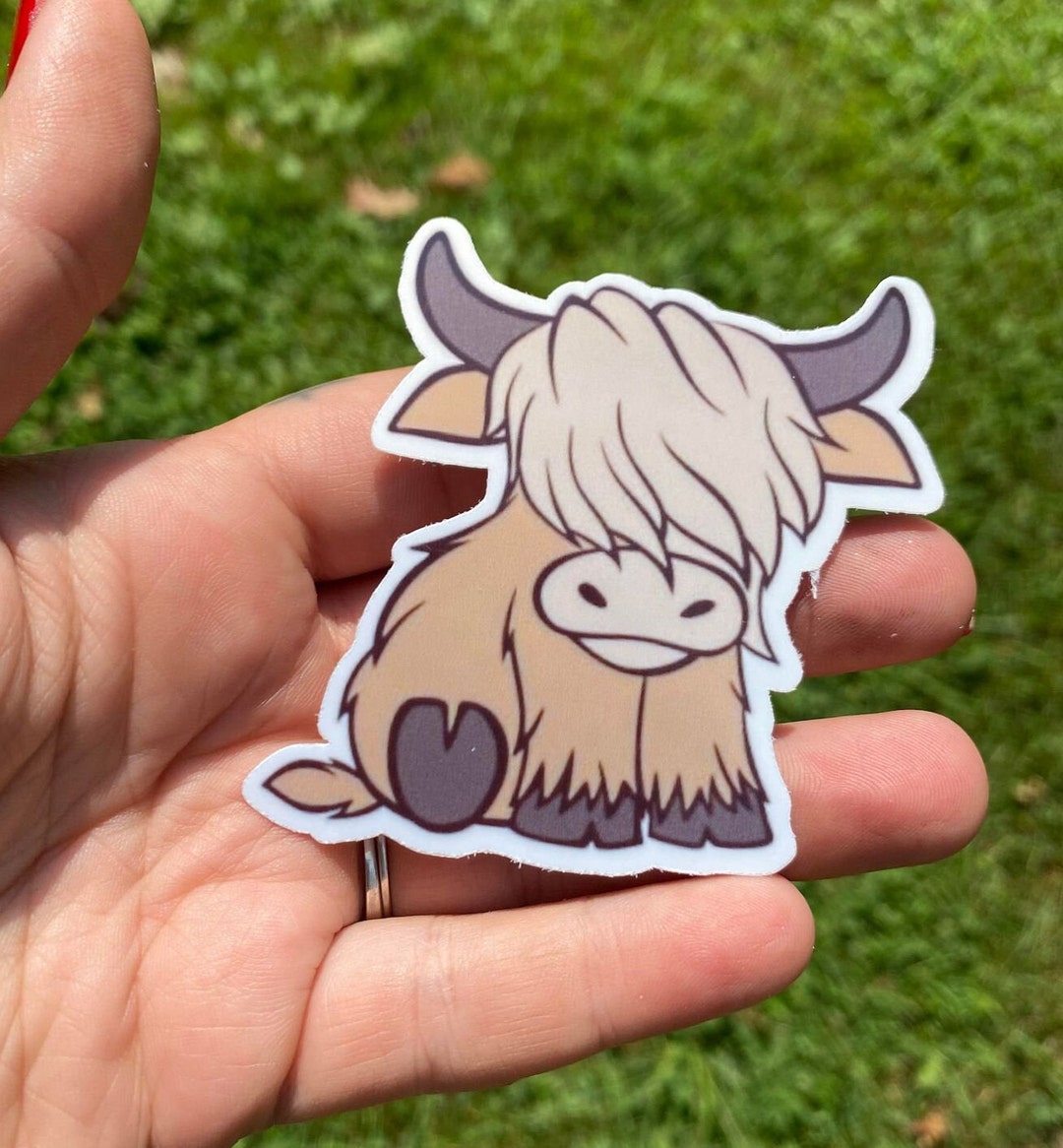 Baby Highland Cow Sticker - Etsy