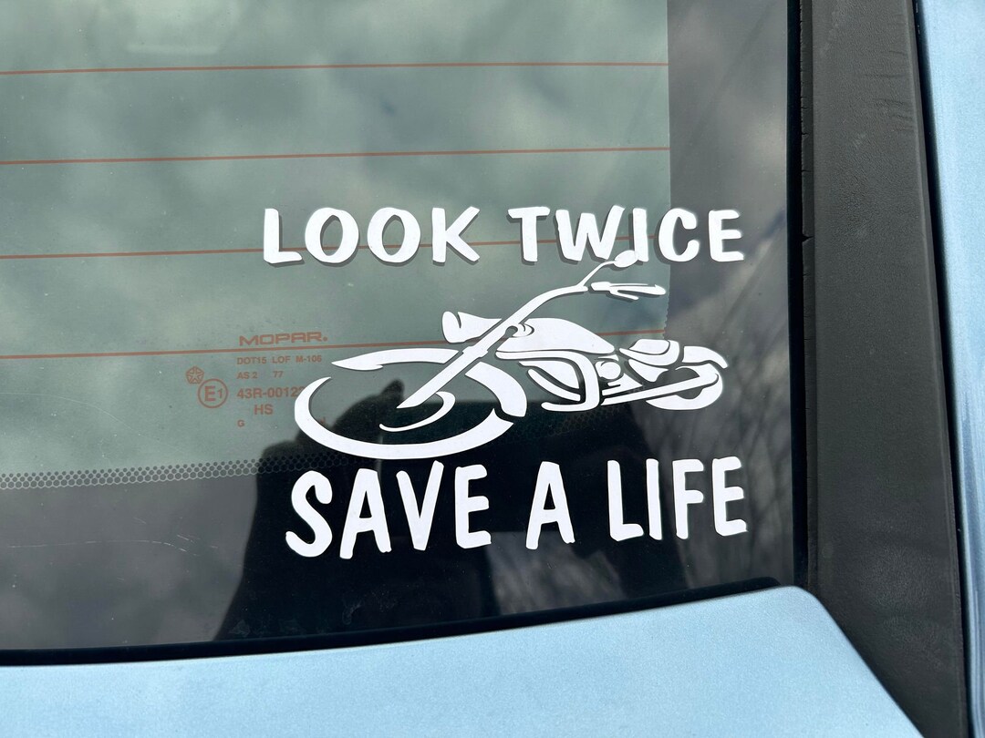 Look Twice Save a Life Car Decal - Etsy
