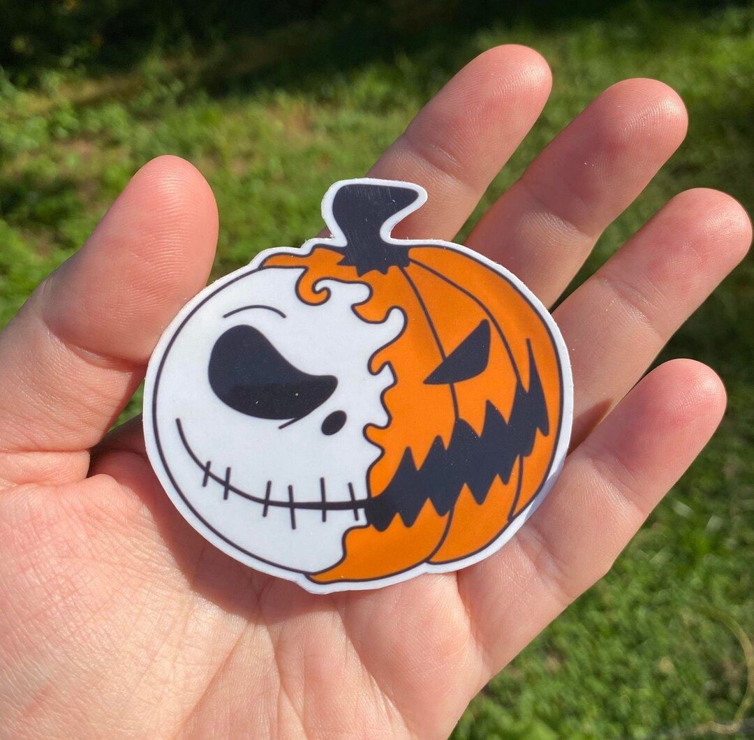 Half Jack Half Pumpkin Sticker - Etsy