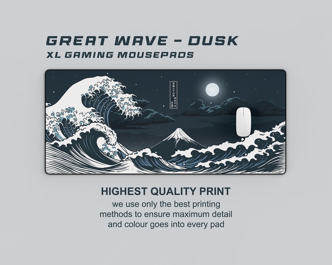 XL Japanese Great Wave Desk Mat Mouse Mat Desk Accessories - Etsy