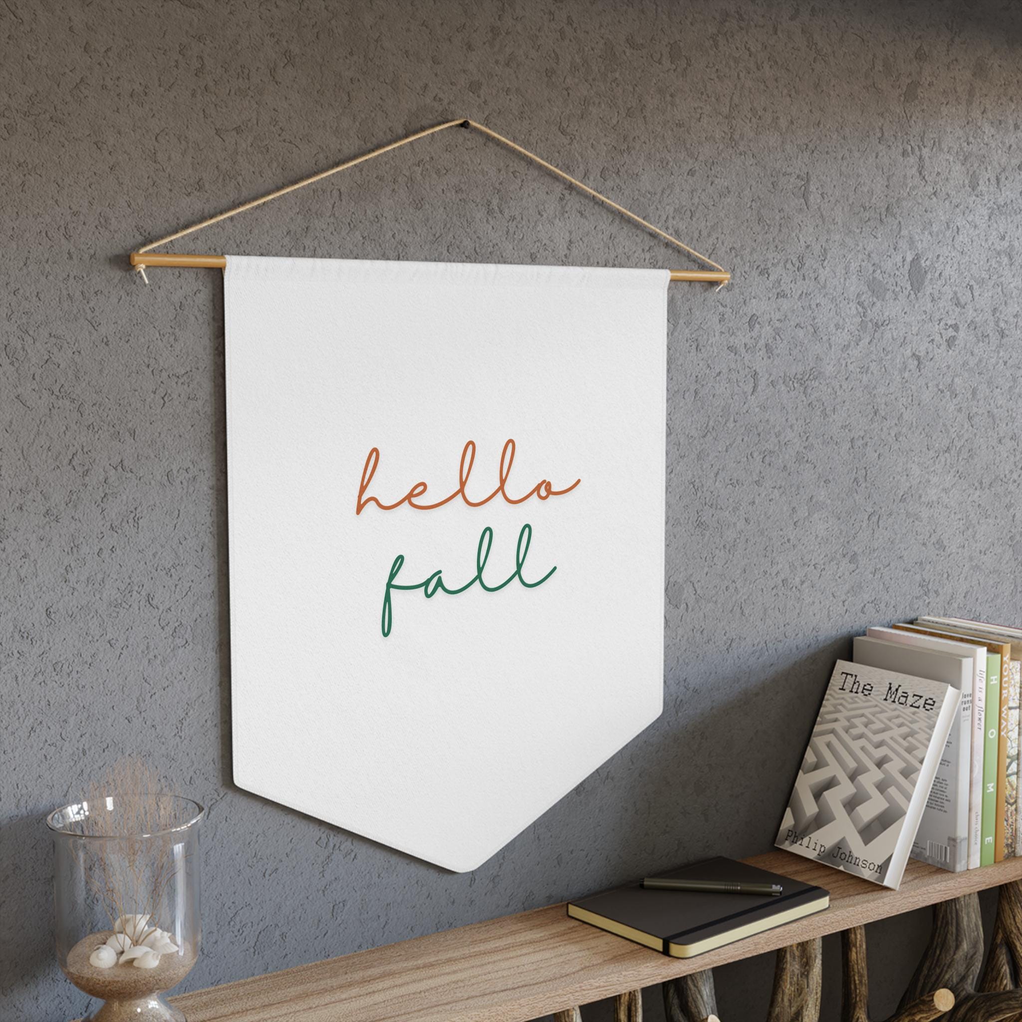 Hello Fall Wall Hanging, Fall Banner Pennant, Autumn Flag Decor, Fall ...