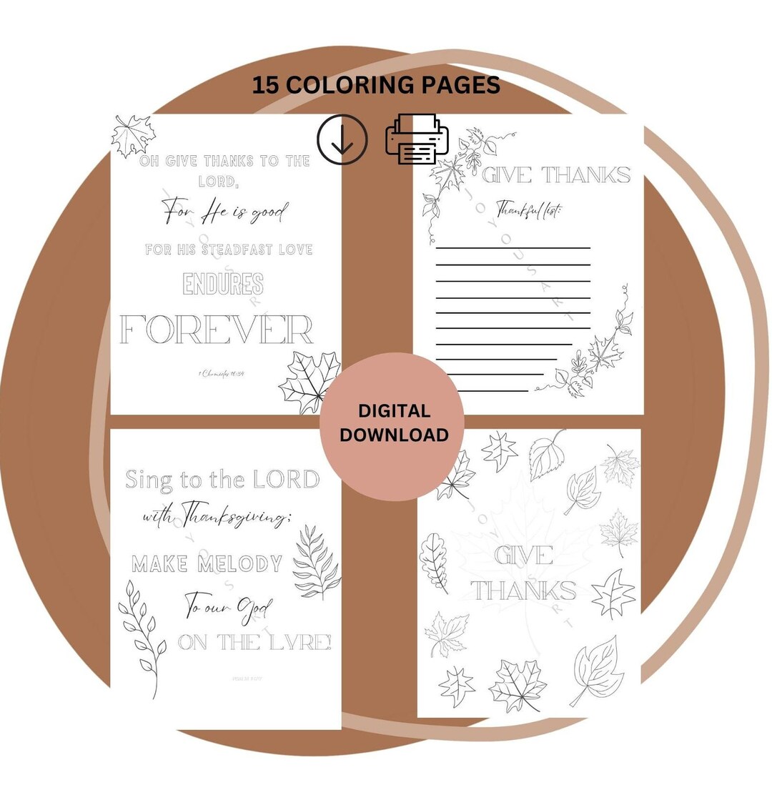 15 Fall Coloring Pages With Bible Verses, Printable Thanksgiving Verses ...