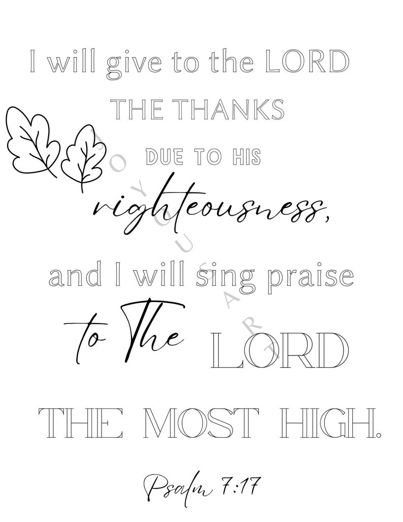 15 Fall Coloring Pages With Bible Verses, Printable Thanksgiving Verses ...